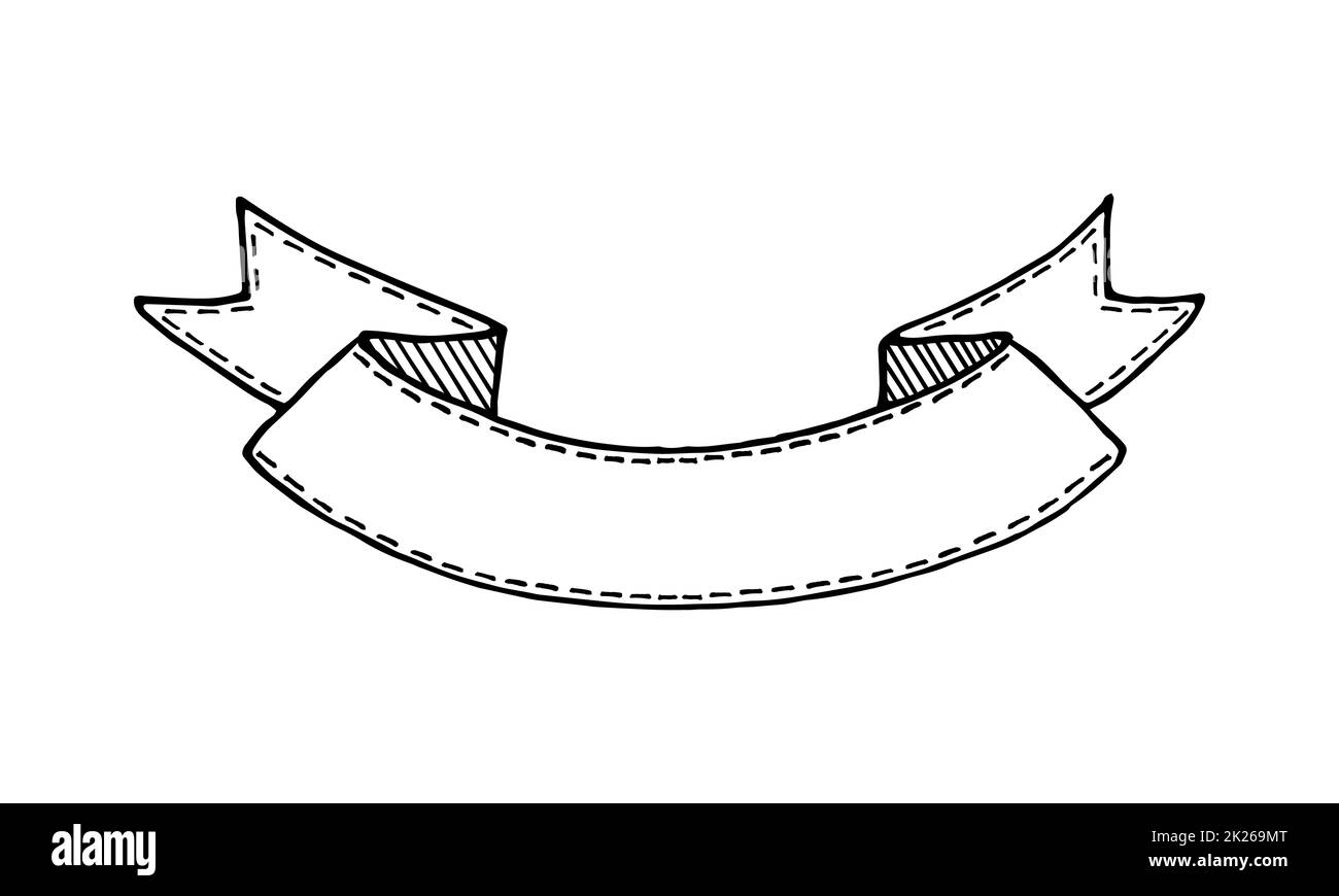 Hand drawn vintage style banner isolated on white Stock Photo - Alamy