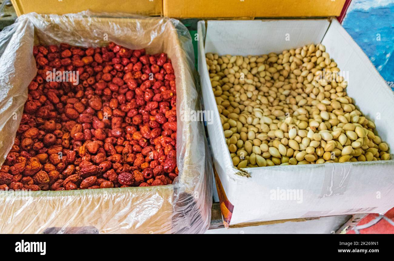 Thai Chinese street food seeds nuts China Town Bangkok Thailand Stock ...