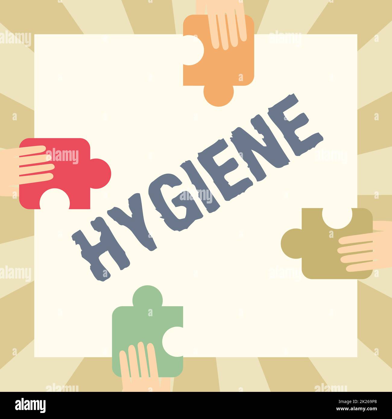 Text caption presenting Hygiene. Business showcase study of science of ...