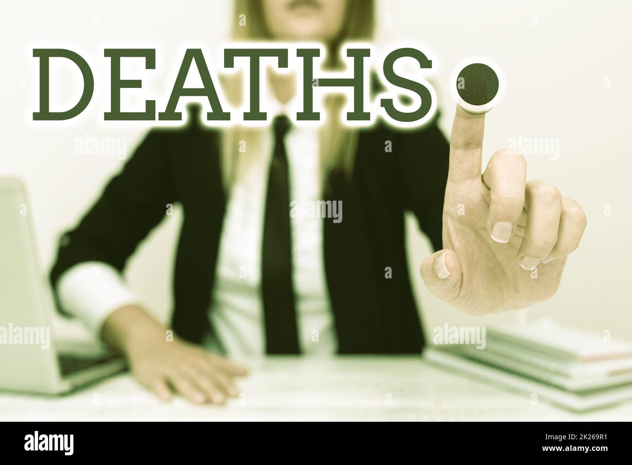 Handwriting text Deaths. Concept meaning permanent cessation of all ...