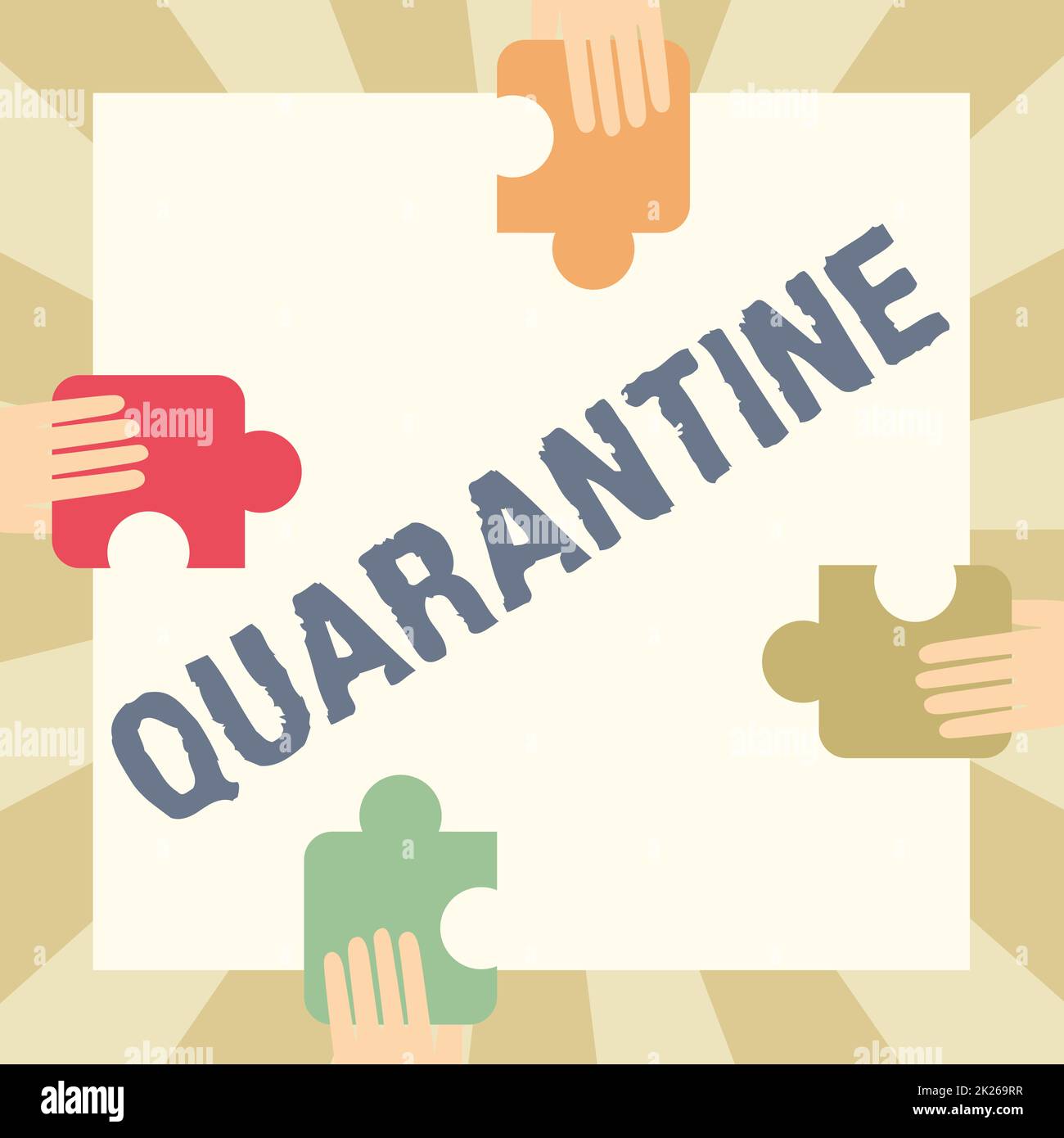 Text caption presenting Quarantine. Business showcase restraint upon ...