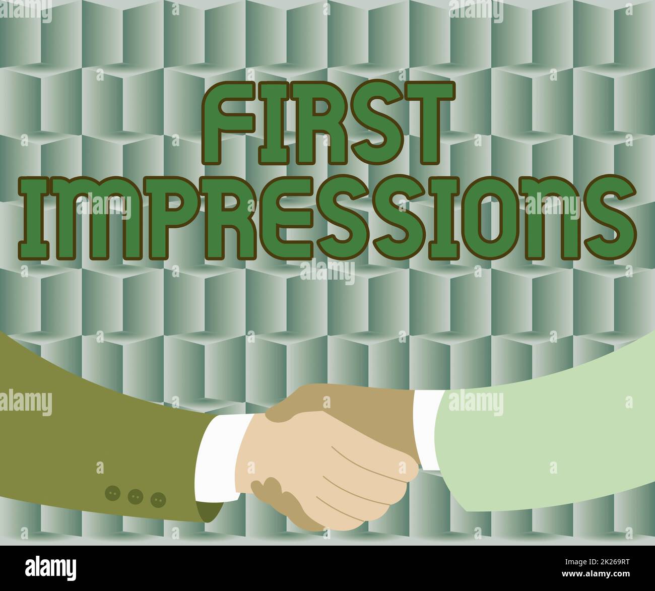 Text caption presenting First Impressions. Business idea events when ...