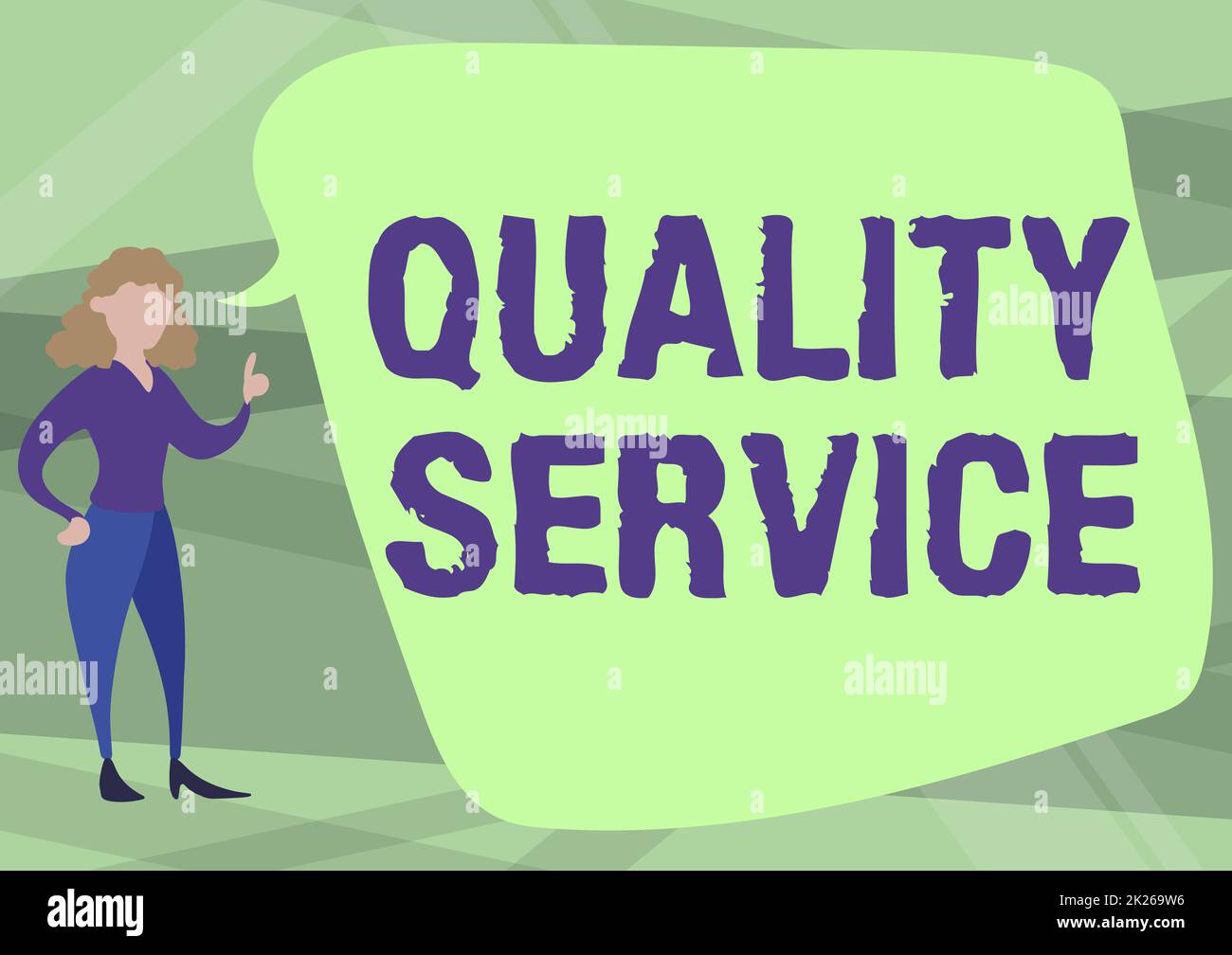 Sign displaying Quality Service. Business showcase meeting the client s ...