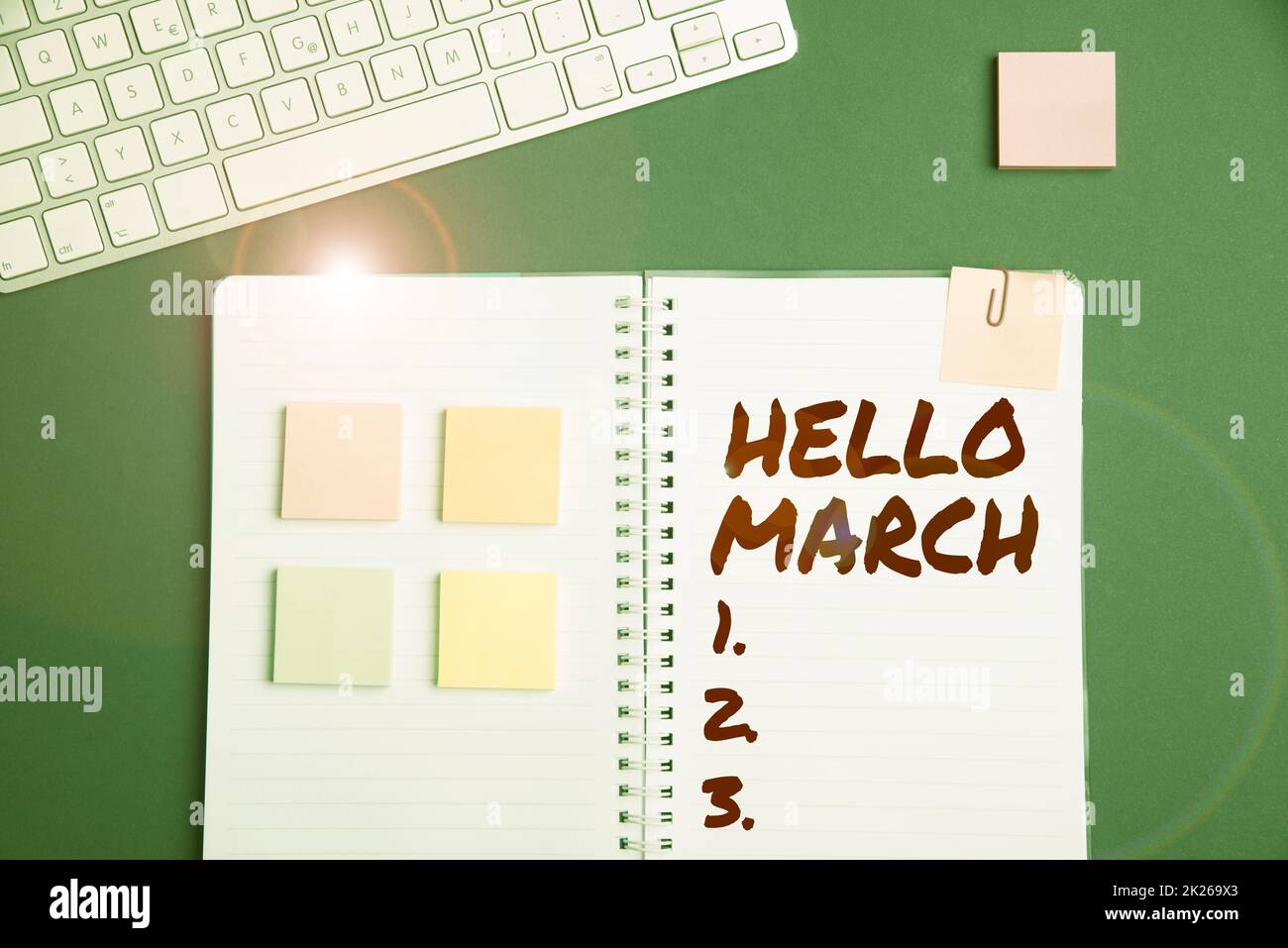 Text showing inspiration Hello March. Business showcase a greeting expression used when ...