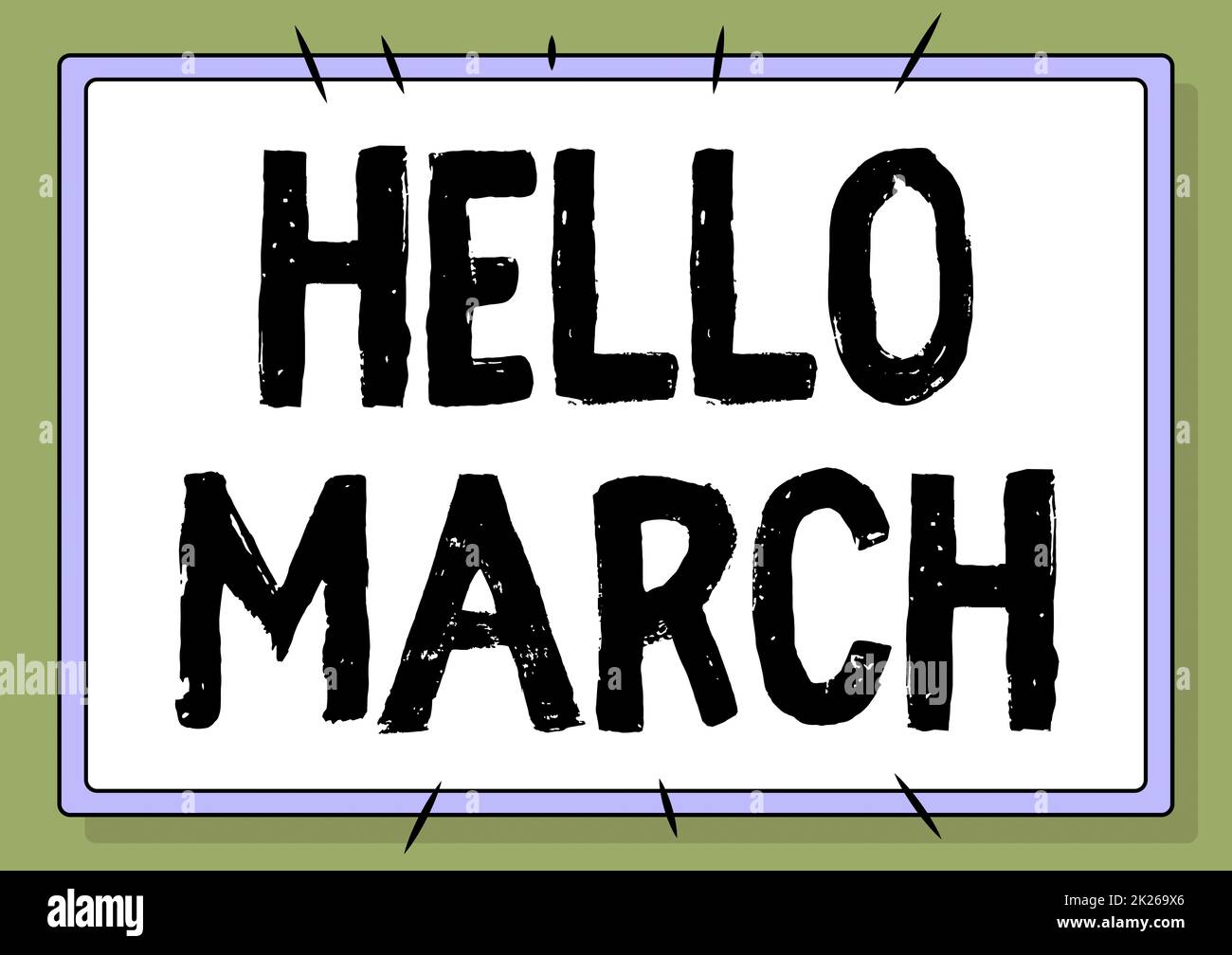 Text showing inspiration Hello March. Word Written on a greeting ...