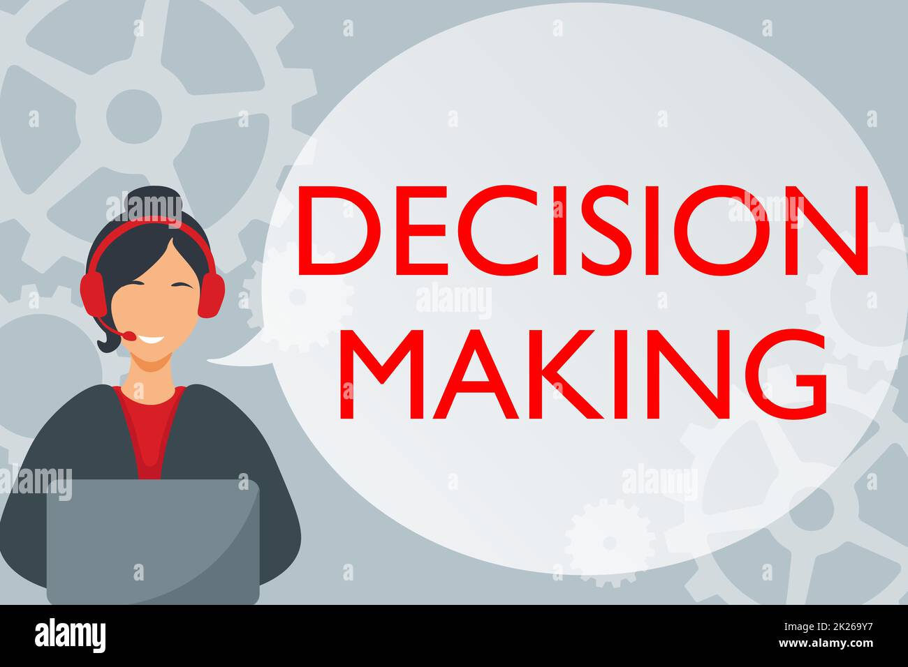 Text caption presenting Decision Making. Word for to choose the best ...