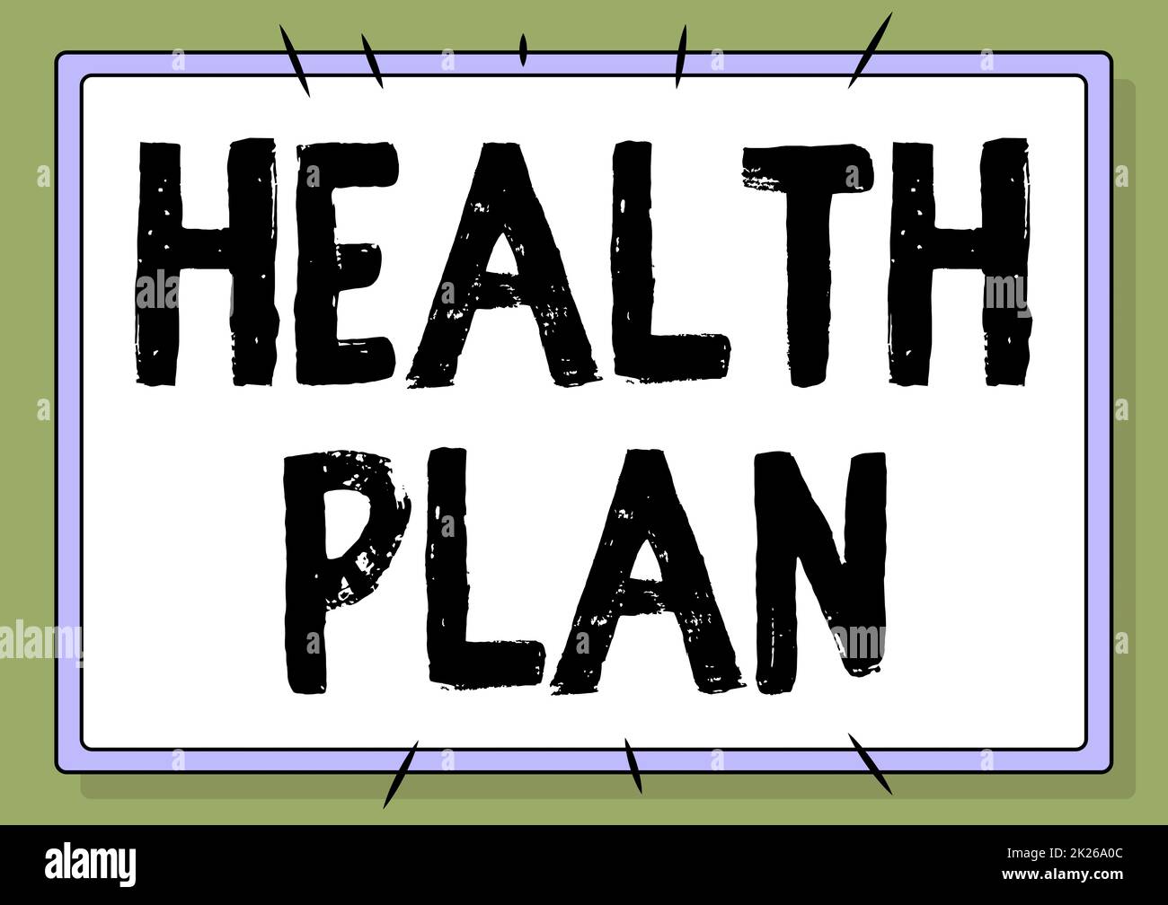 Text caption presenting Health Plan. Word for type of insurance that ...