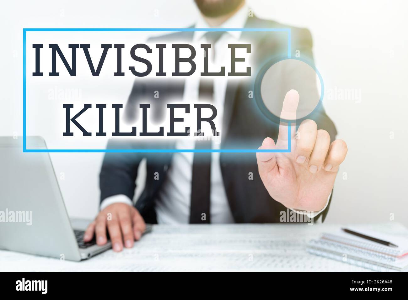 Text showing inspiration Invisible Killer. Word Written on presence ...