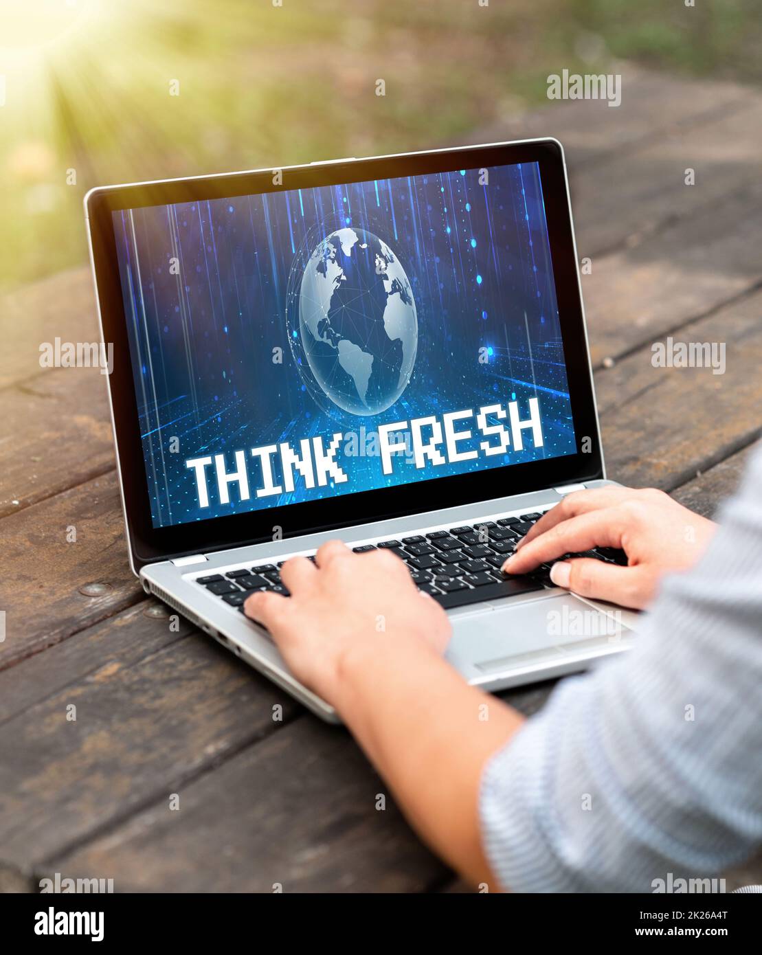 Handwriting text Think Fresh. Internet Concept a new perspective of thinking when producing ...