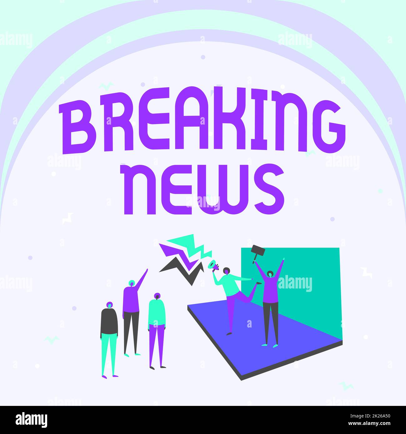 Hand writing sign Breaking News. Concept meaning newly received current ...