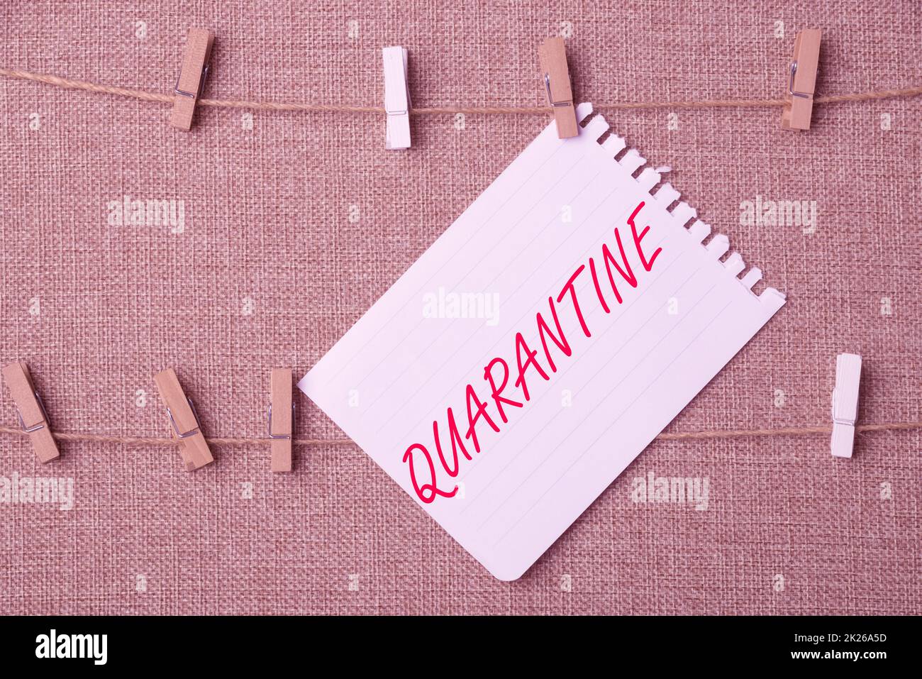 Inspiration showing sign Quarantine. Concept meaning restraint upon the ...