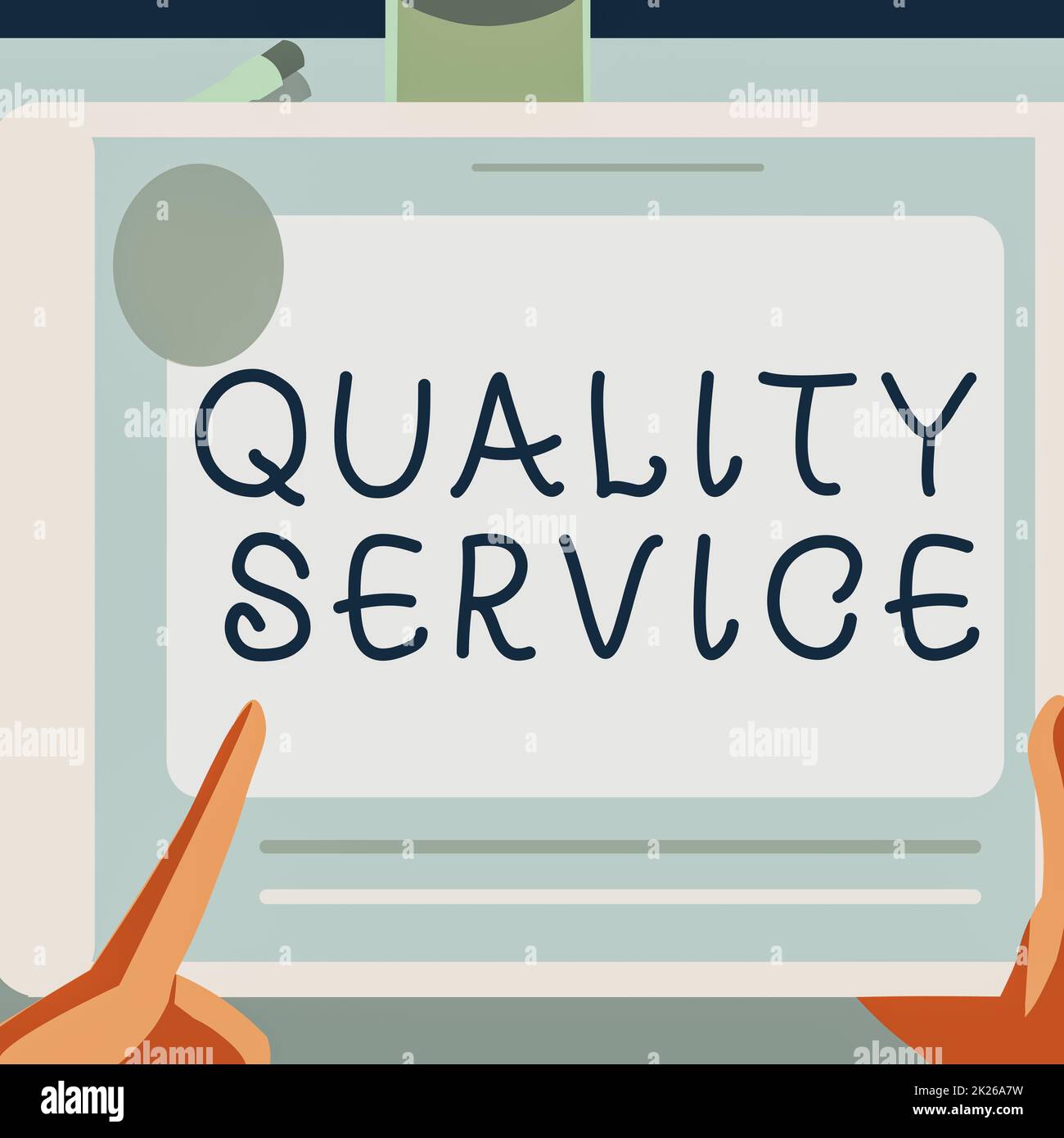 Sign displaying Quality Service. Business idea meeting the client s is ...