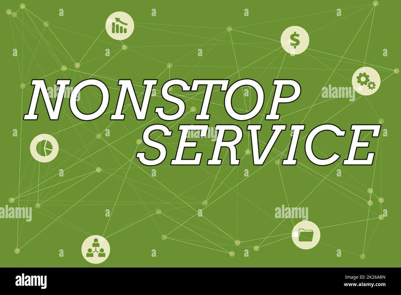 Sign displaying Nonstop Service. Business concept system of public ...