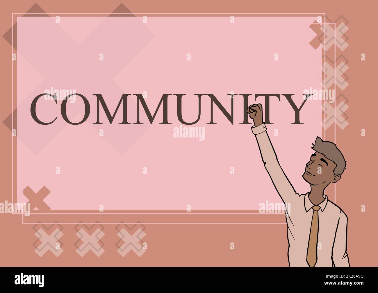 Hand Writing Sign Community Concept Meaning Specific Population With A Common Characteristics