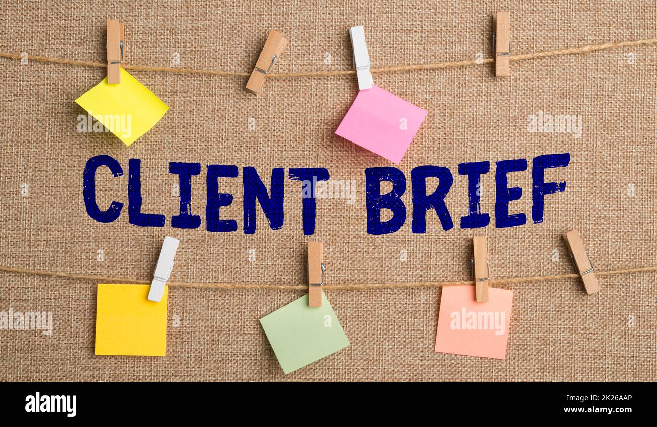 Text showing inspiration Client Brief. Conceptual photo the document ...