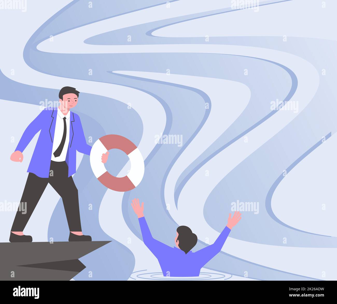 Gentleman In Suit Helping Colleague Representing Successful Teamwork ...