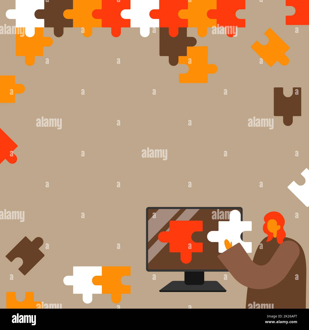 Lady Holding Puzzle Piece Representing Innovative Problem Solving Ideas ...