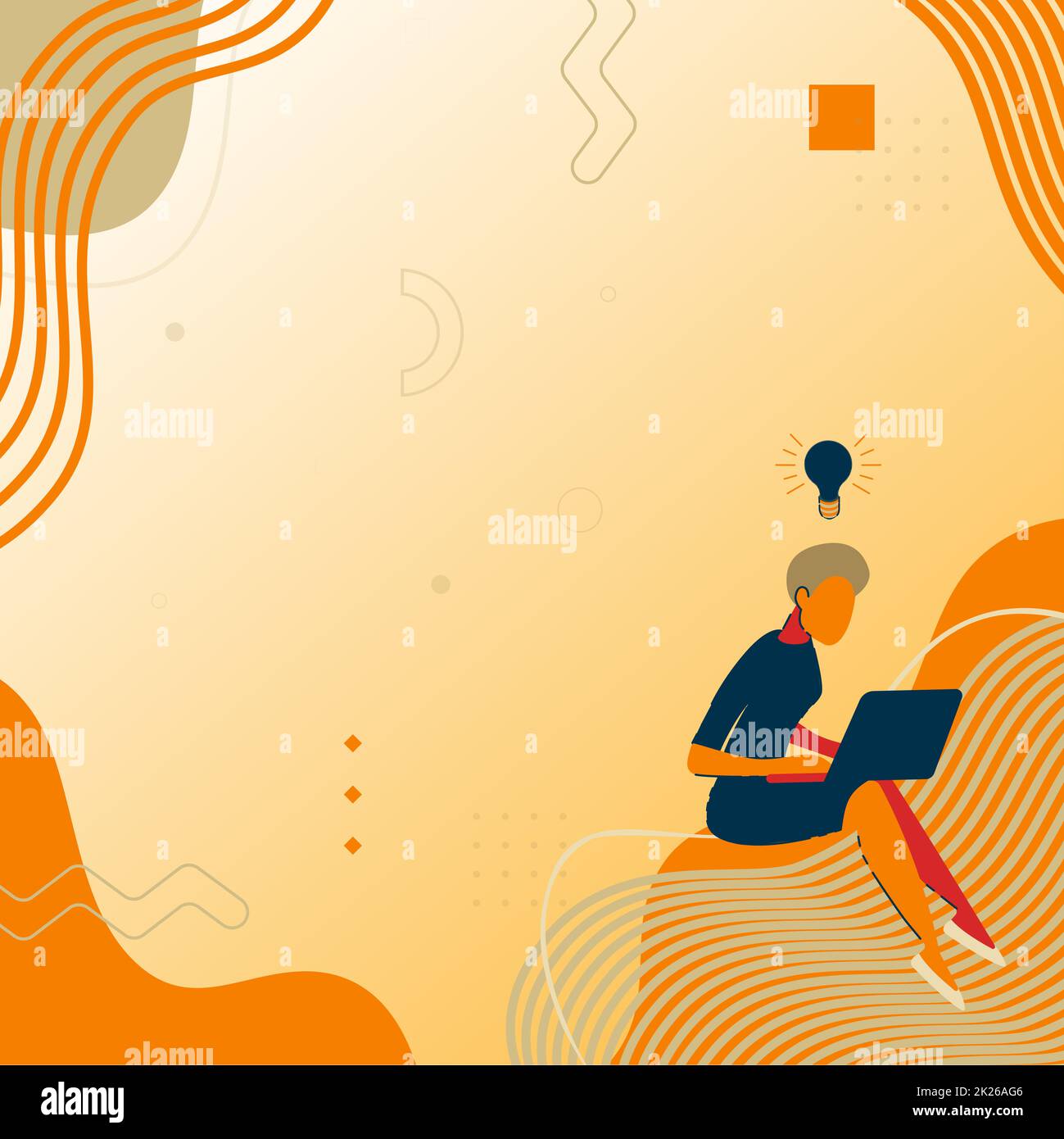 Woman Sitting With Laptop Actively Accomplishing Work From Home With ...