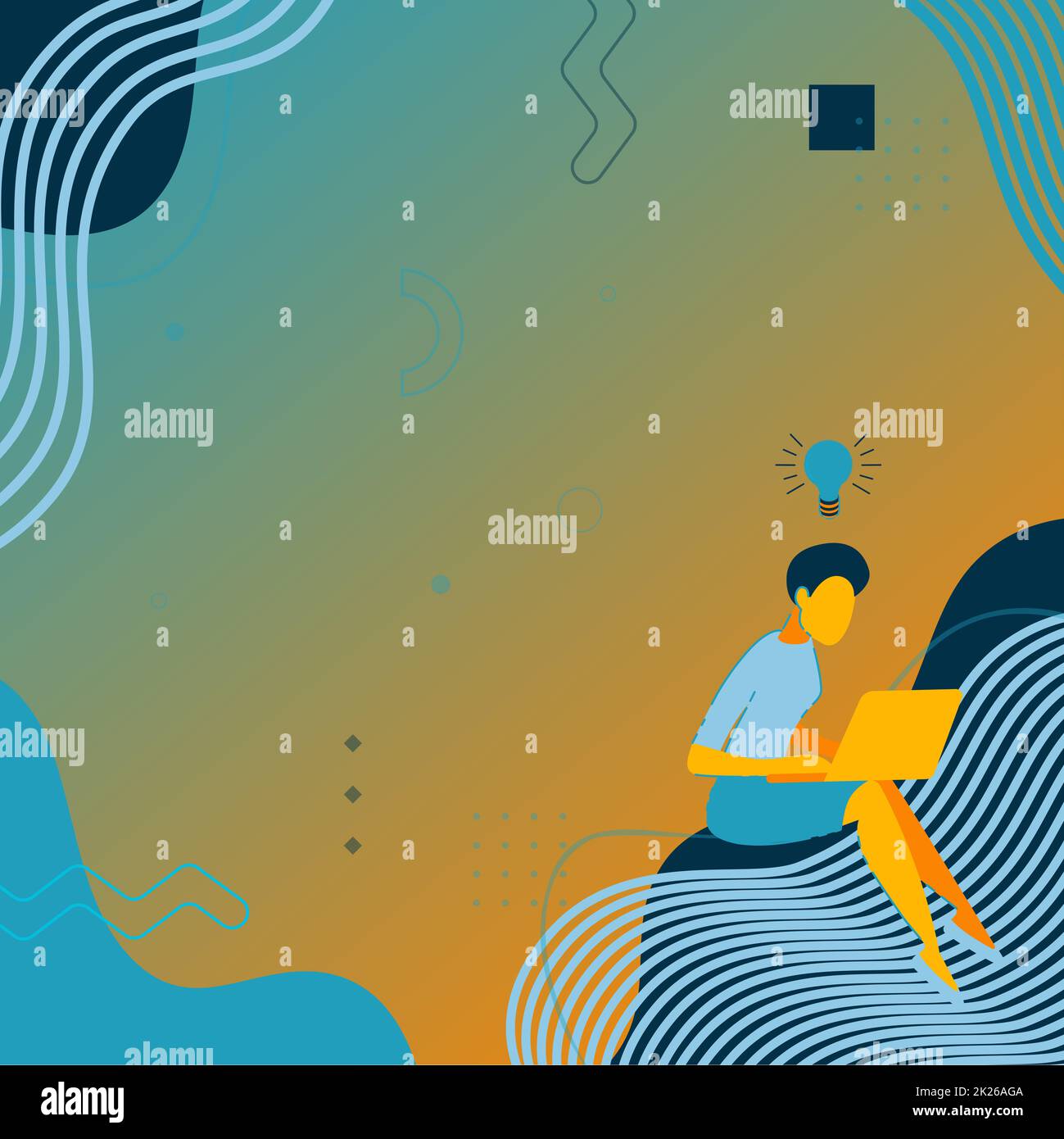 Woman Sitting With Laptop Actively Accomplishing Work From Home With ...