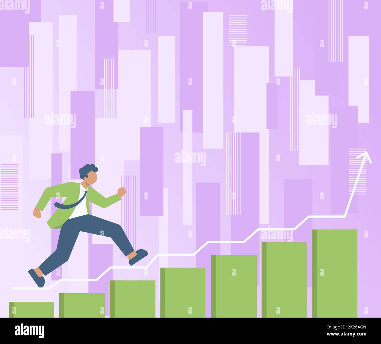 Gentleman In Suit Climbing Staris Running Forward Success Reaching ...