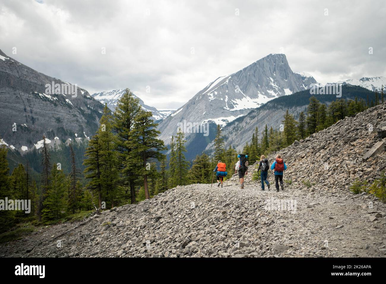 Group of people on a hiking trail hi-res stock photography and images ...