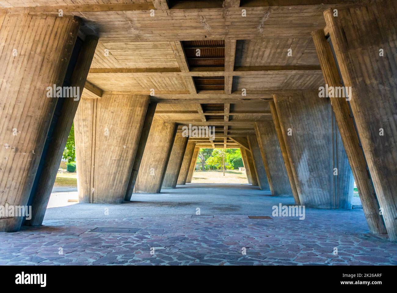 Marseille, France, Modern Architecture, View Underneath, Concrete Support, Public Apartment ...