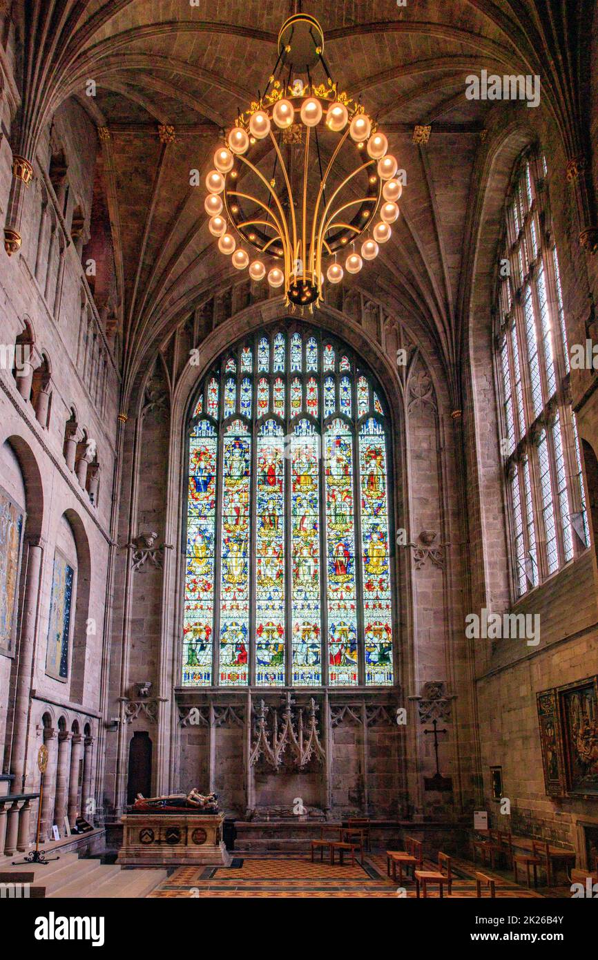 The north west transept window in the Gothic Cathedral of St Mary the ...