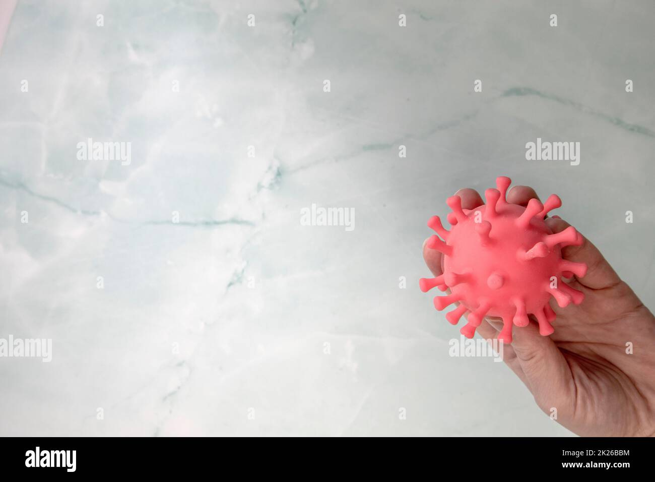 Hand holding Bacteria, virus top view with copy space. Covid-19 ...