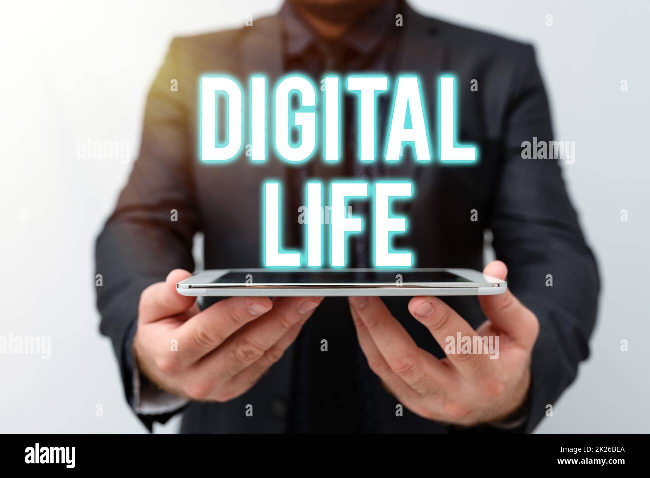 Sign displaying Digital Life. Business approach Living in a world ...