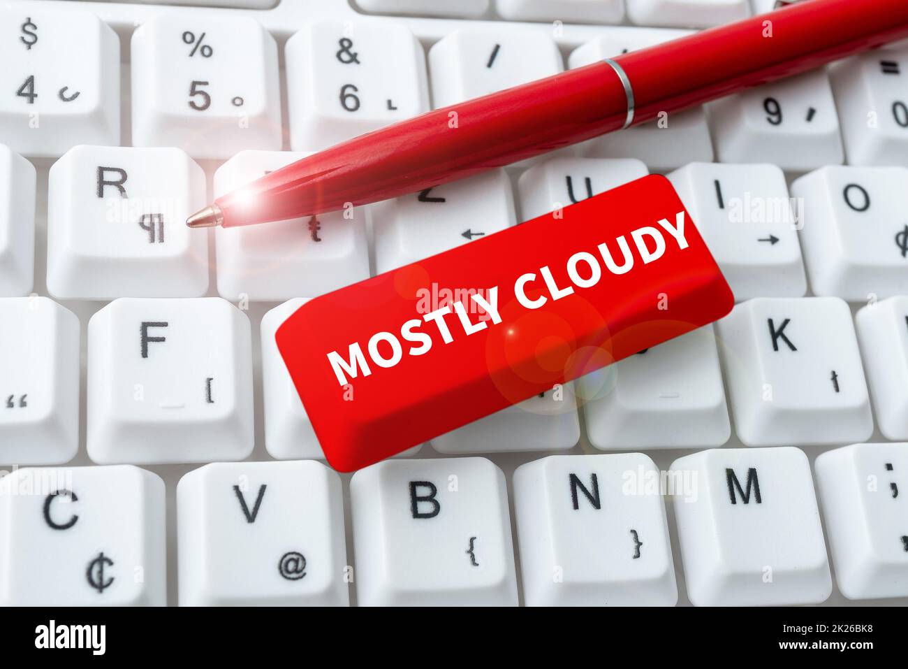 Text showing inspiration Mostly Cloudy. Business overview Shadowy ...