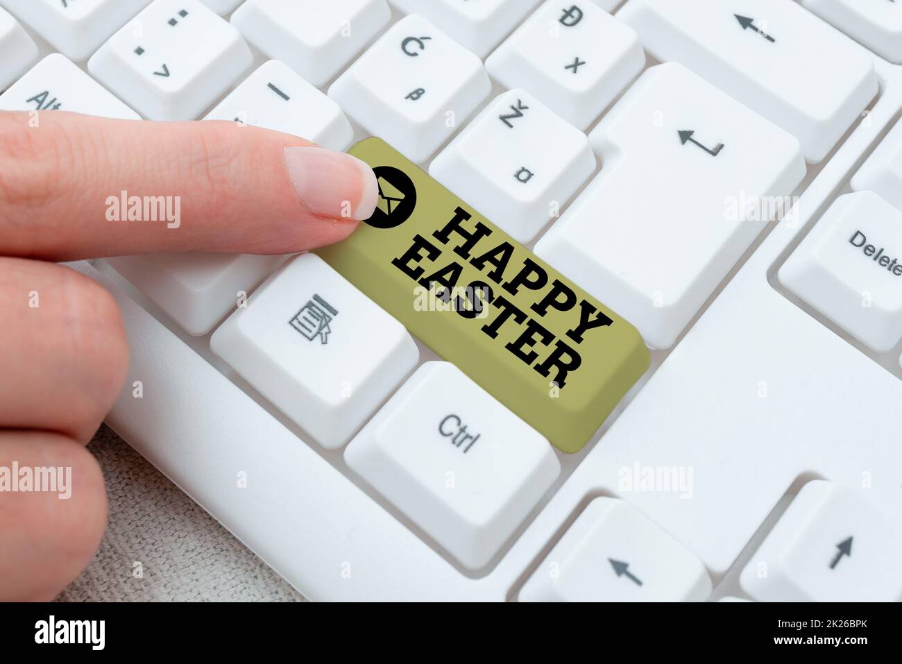 Text caption presenting Happy Easter. Concept meaning Christian feast ...