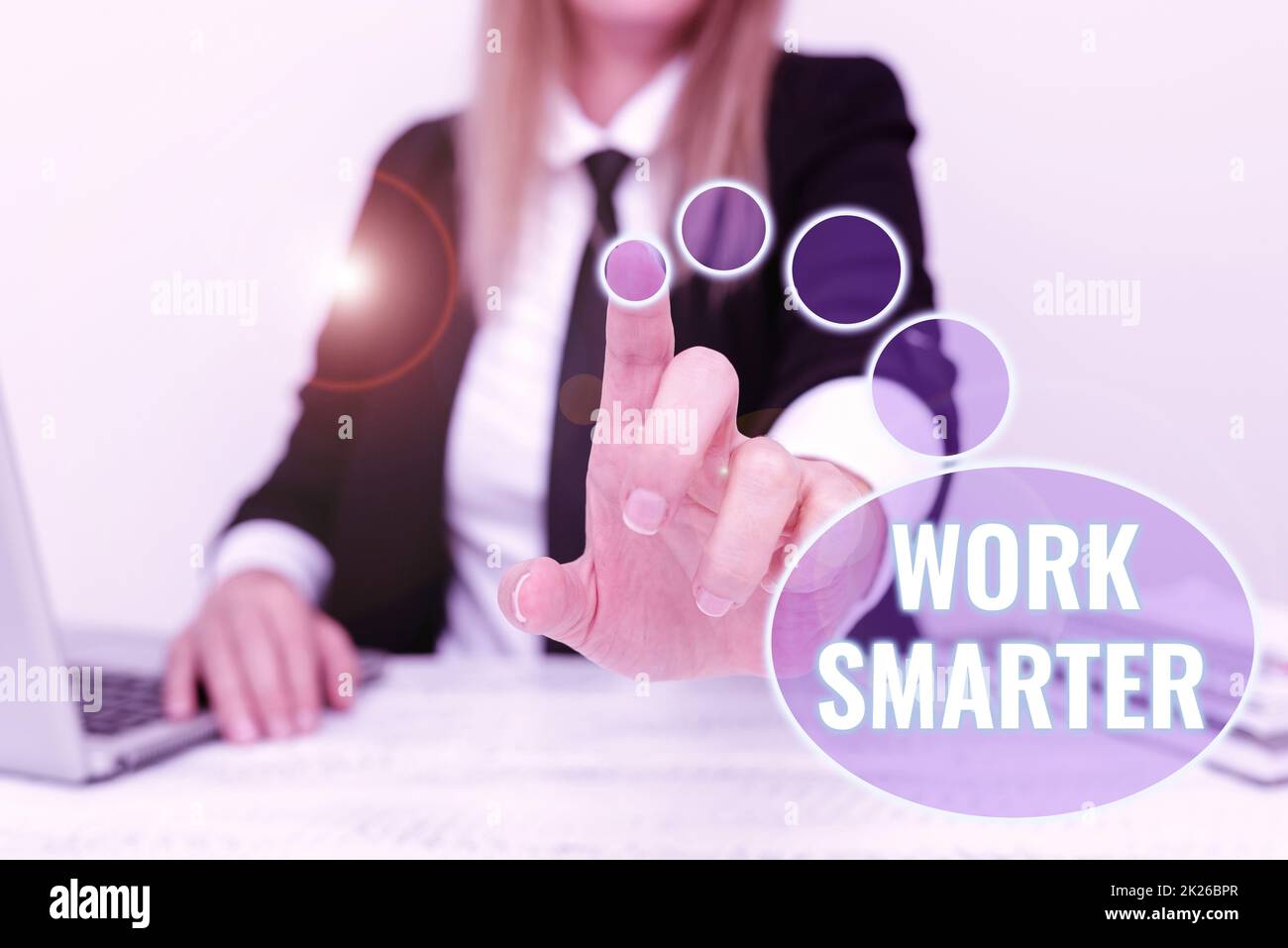 Conceptual caption Work Smarter. Business overview Efficiency Be clever ...