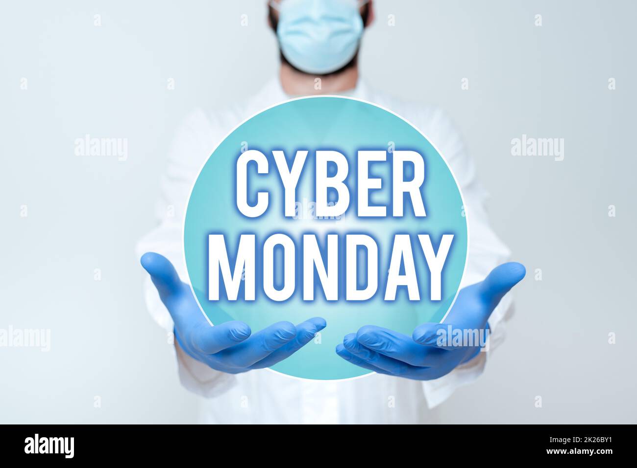 Text showing inspiration Cyber Monday. Concept meaning Marketing term ...