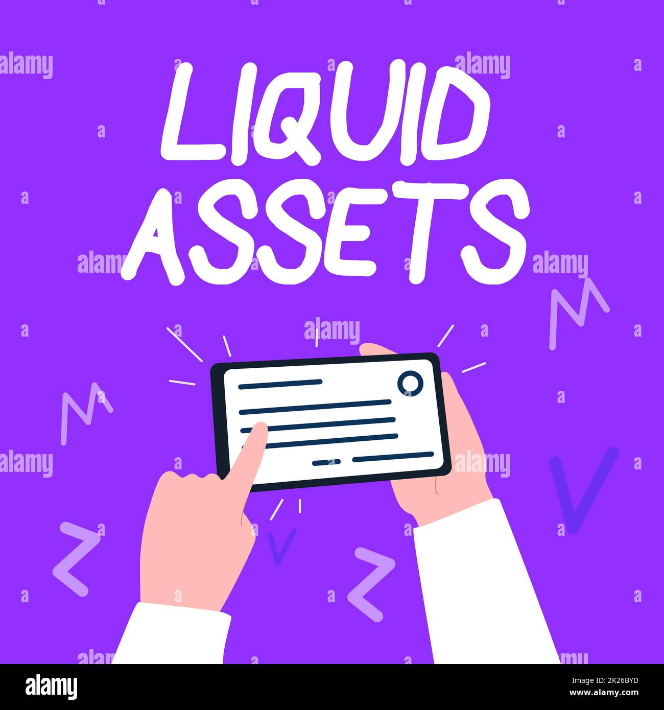 Sign displaying Liquid Assets. Business concept Cash and Bank Balances ...