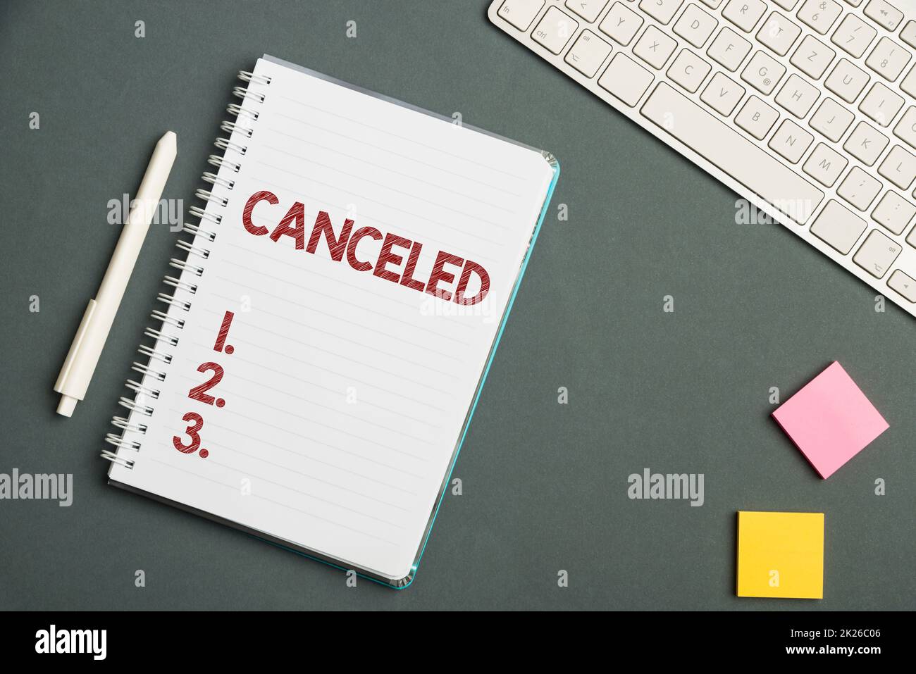 Conceptual caption Canceled. Business showcase to decide not to conduct ...