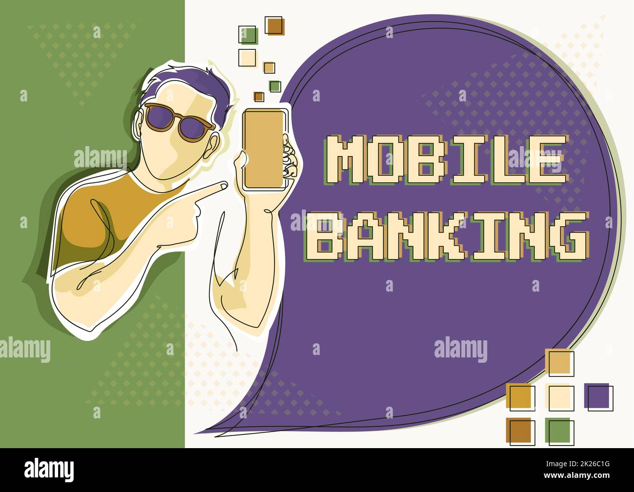 Text sign showing Mobile Banking. Business idea to create financial ...