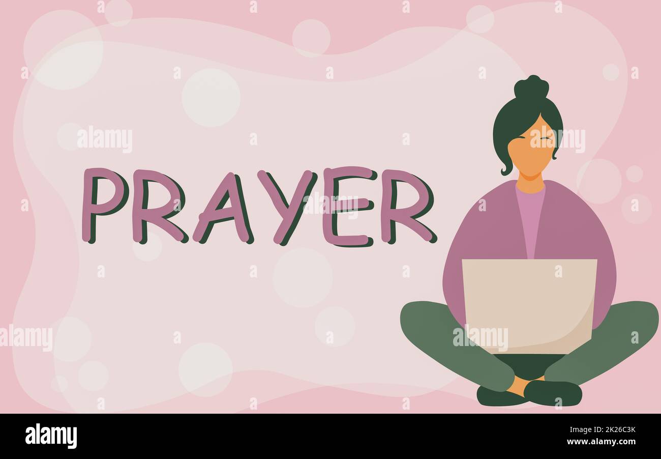 Conceptual caption Prayer. Business showcase solemn request for help or ...