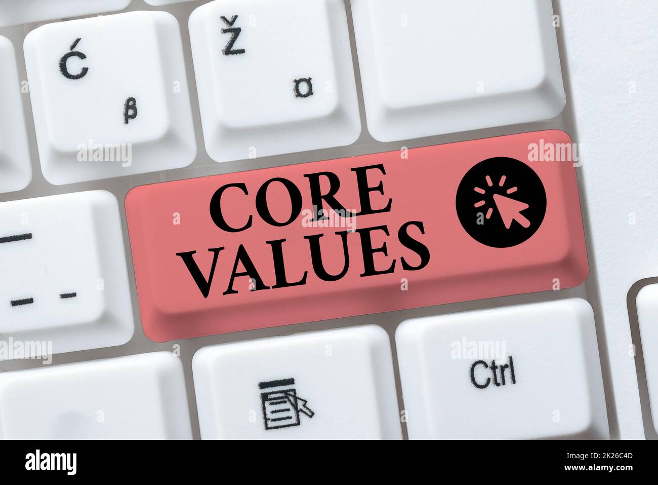 Conceptual display Core Values. Internet Concept principles which guide ...