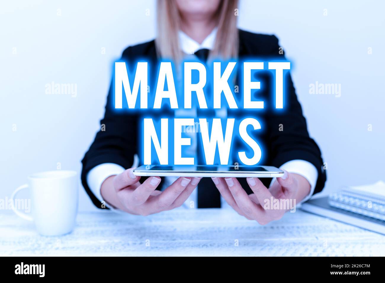 Sign displaying Market News. Business showcase news content made for ...