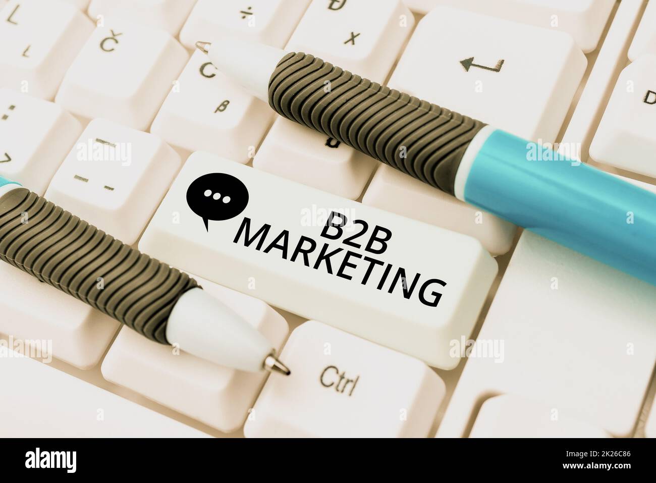 Conceptual caption B2B Marketing. Business approach isometric commerce ...