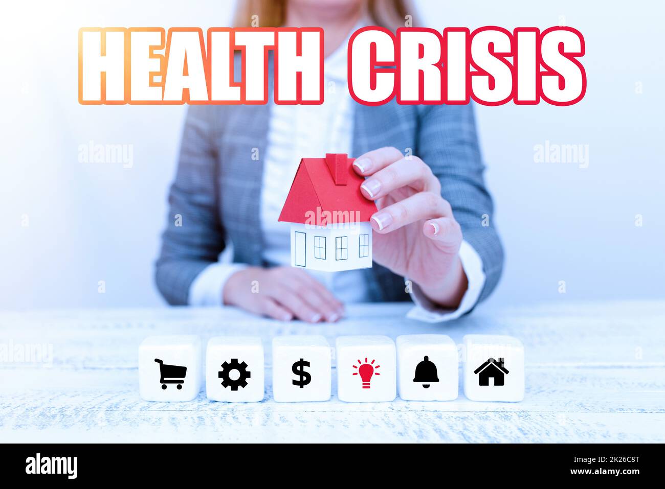 Text caption presenting Health Crisis. Concept meaning fitness problem ...