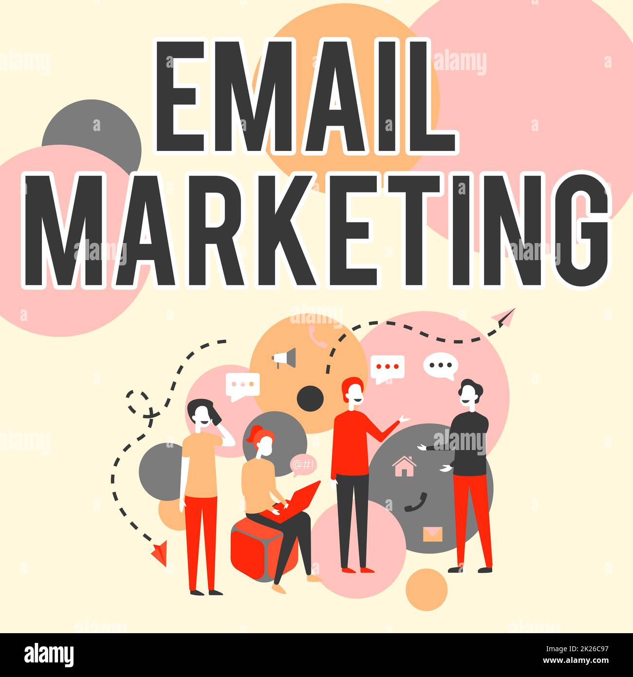 Hand writing sign Email Marketing. Business concept attracting ...