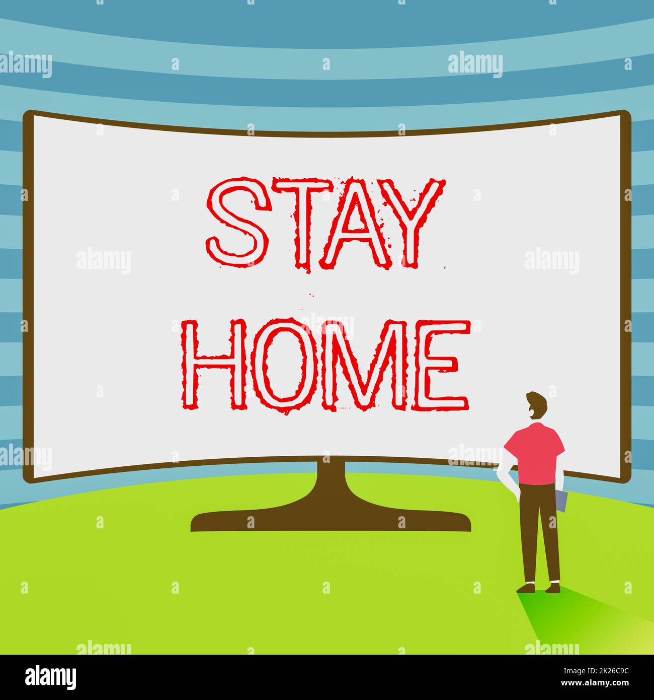 Conceptual caption Stay Home. Word Written on not go out for an ...