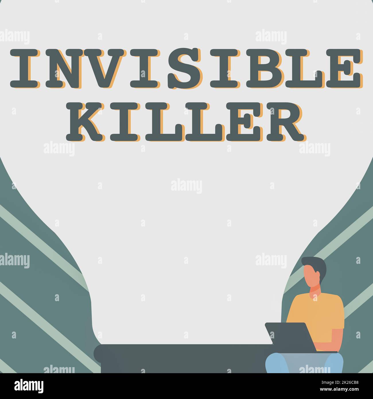 Conceptual display Invisible Killer. Concept meaning presence into the ...
