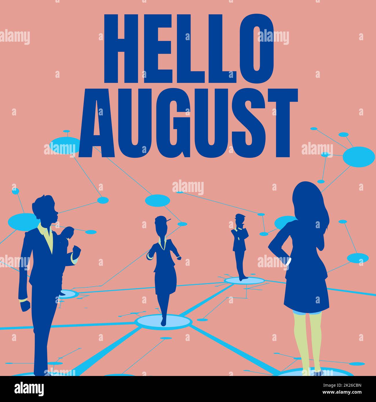 Writing displaying text Hello August. Business concept a positive ...