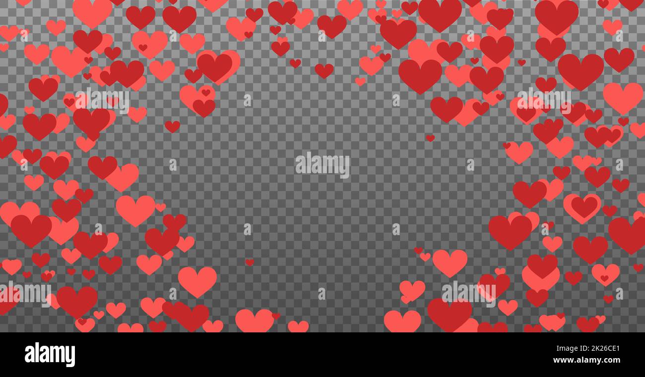 Red hearts on transparent background web template Stock Photo - Alamy