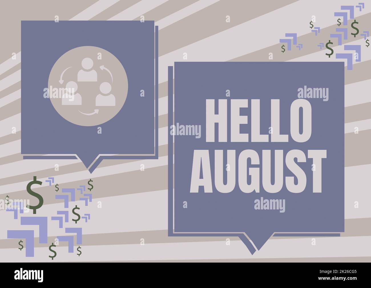 Handwriting text Hello August. Internet Concept a positive greeting for ...