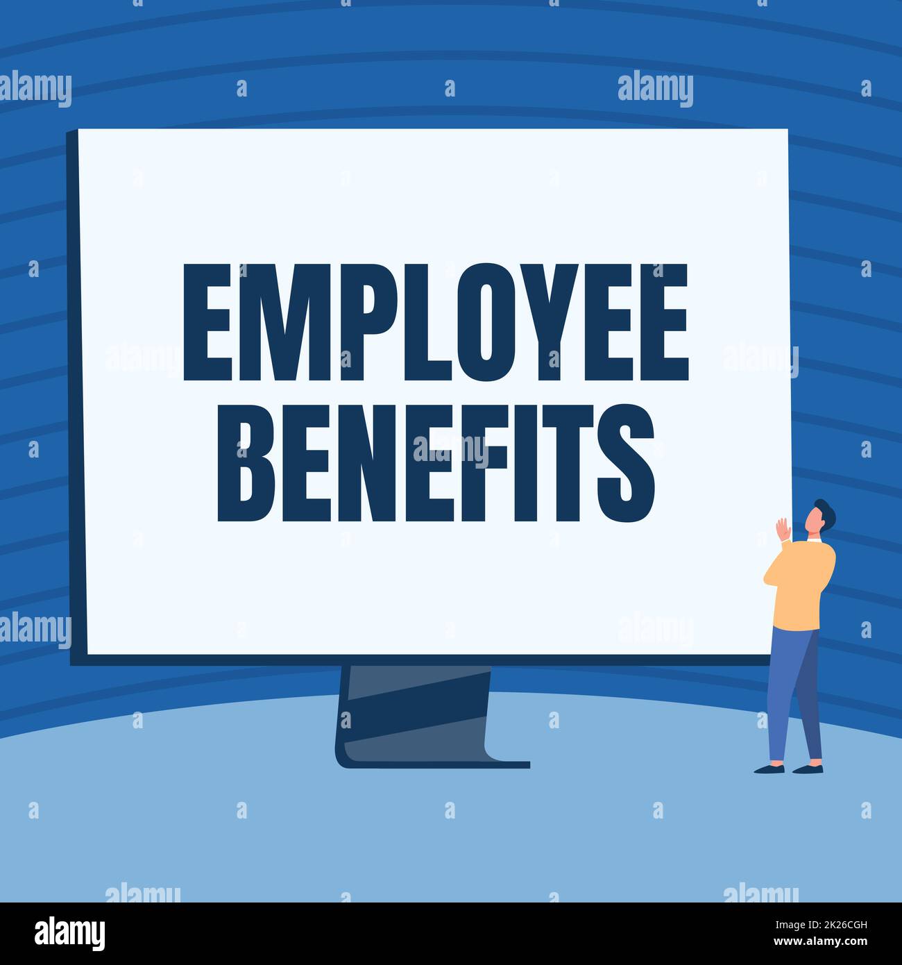 Text showing inspiration Employee Benefits. Word Written on form of ...