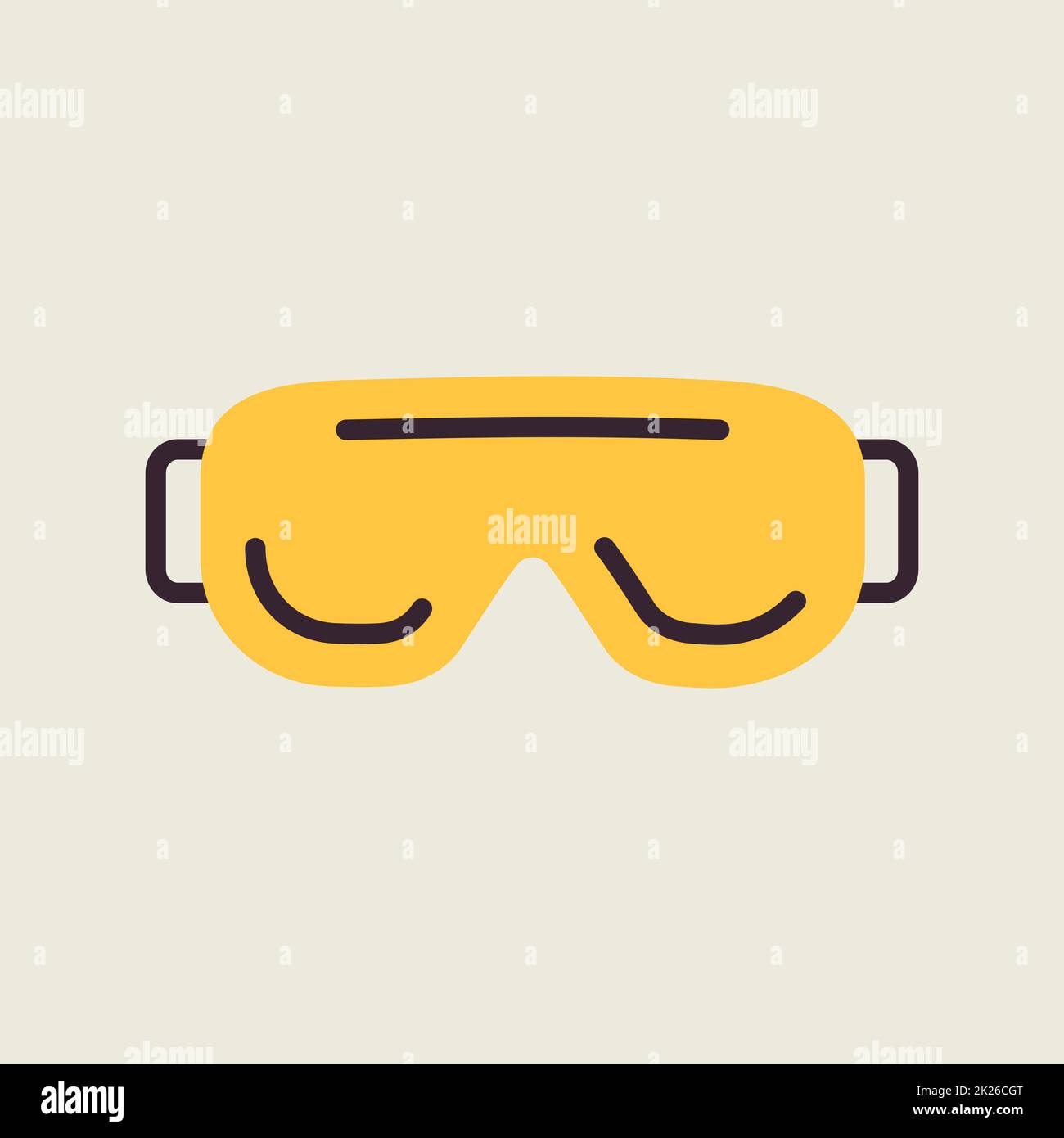 Biology goggles Eye protection vector icon Stock Photo - Alamy