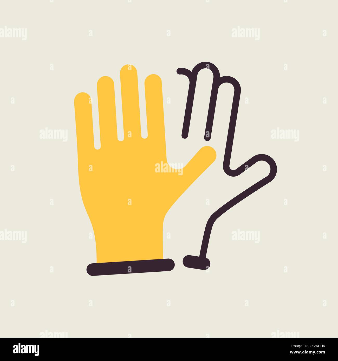 Medical protective rubber gloves vector icon Stock Photo - Alamy